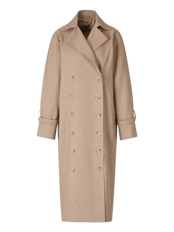 TOTEME Double-breasted Cotton Trench Jacket - Brown