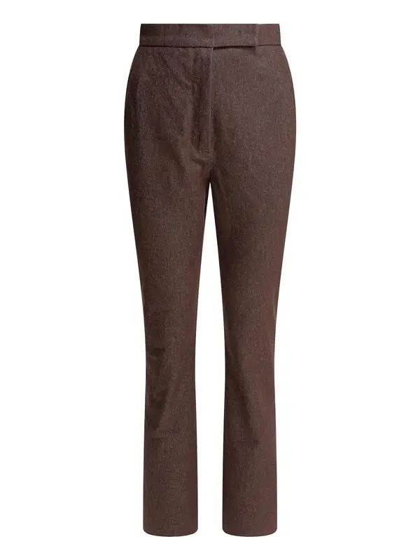 Max Mara Cropped High-waist Trousers - Brown