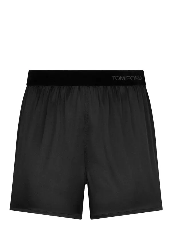 TOM FORD Silk Blend Satin Shorts - Black