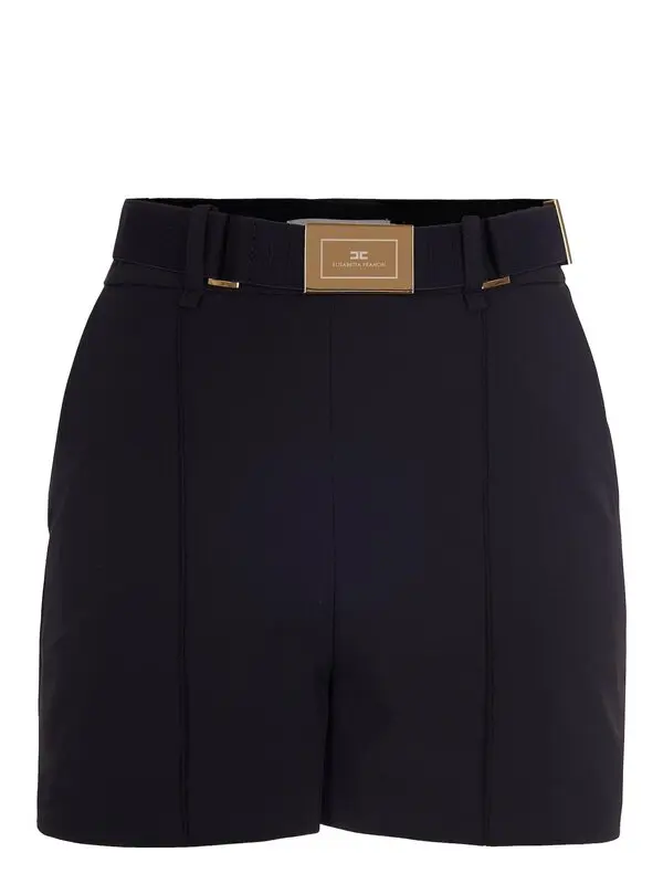 Elisabetta Franchi High-waisted Tailored Belted Shorts - Nero