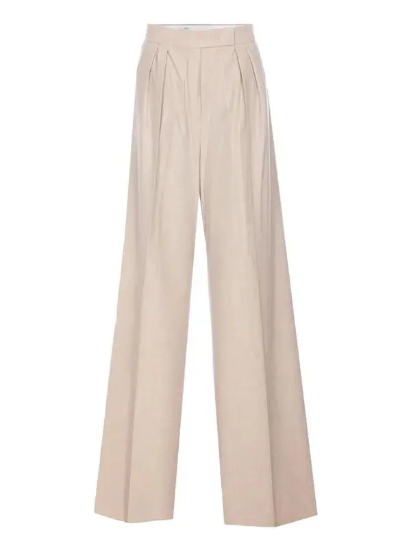 Max Mara Pleated Wide-leg Trousers - Sand