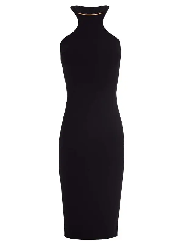 Elisabetta Franchi Sleeveless V-neck Mini Dress - Nero