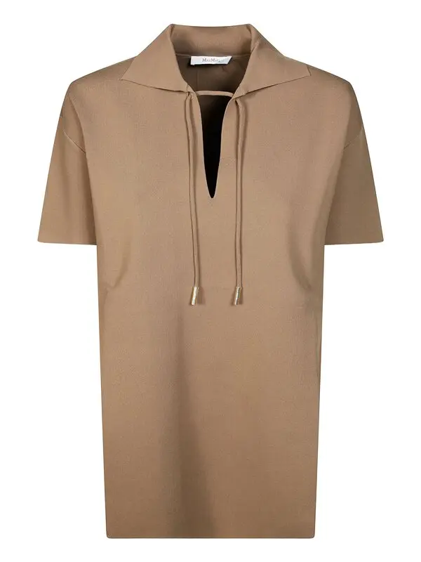 Max Mara Short Sleeve Polo Sweater - Marrone