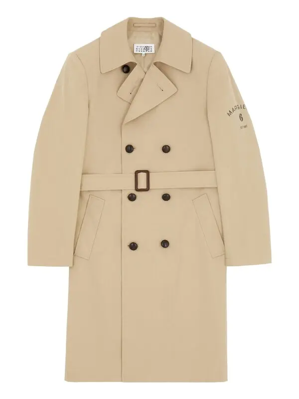MAISON MARGIELA Cotton Double-breasted Trench Coat With Belt - Beige