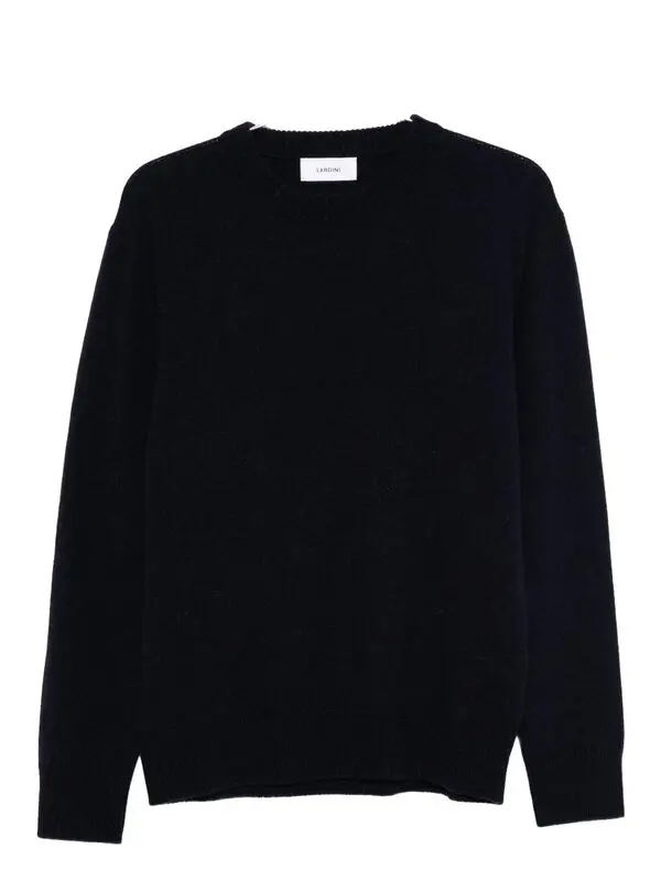 LARDINI Ribbed Neck Alpaca And Virgin Wool Sweater - Blue