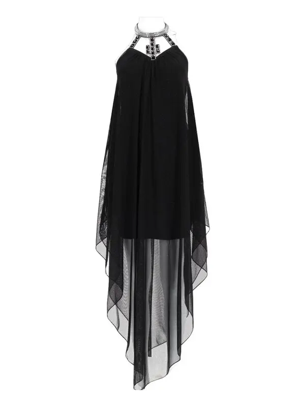 JOSHE Embellished Halter Neck Mini Dress - Black