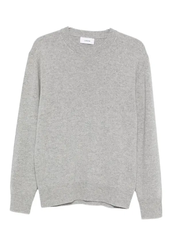 LARDINI Ribbed Crewneck Sweater In Alpaca And Virgin Wool - Grey