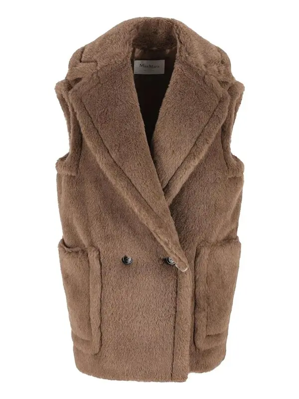 Max Mara Elegant Wool Silk Blend Vest - Brown