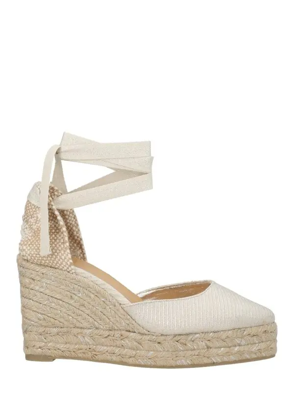 CastaÑer Carina 80 Canvas Wedge Espadrilles With Tie Fastening - Silver