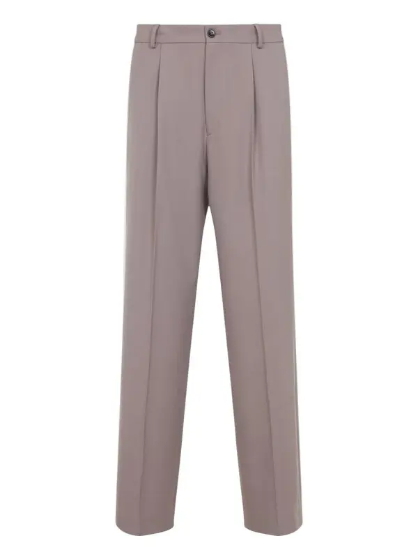 Dries Van Noten Textured Wool Trousers - Nude & Neutrals