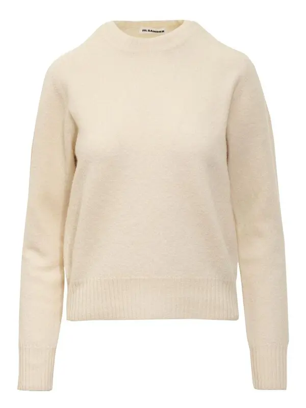 JIL SANDER Crew Neck Wool Pullover - Cornsilk