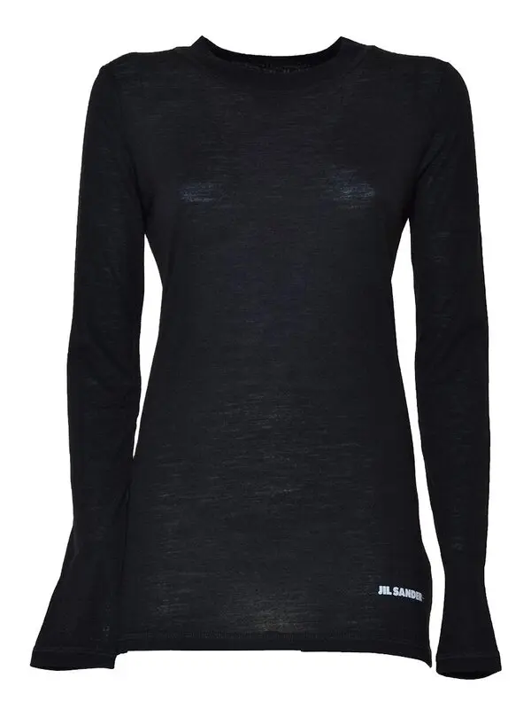 JIL SANDER Cotton Logo T-shirt - Black