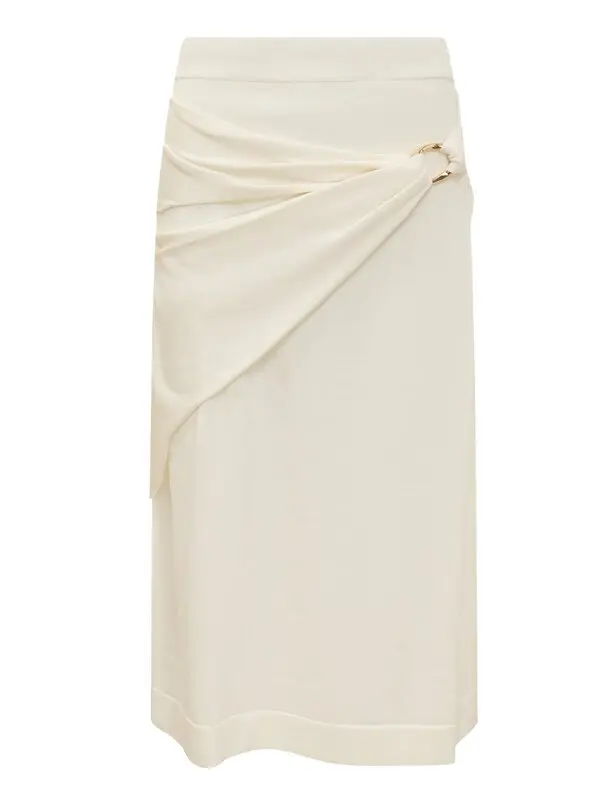 JIL SANDER Draped Wrap Skirt - Coconut