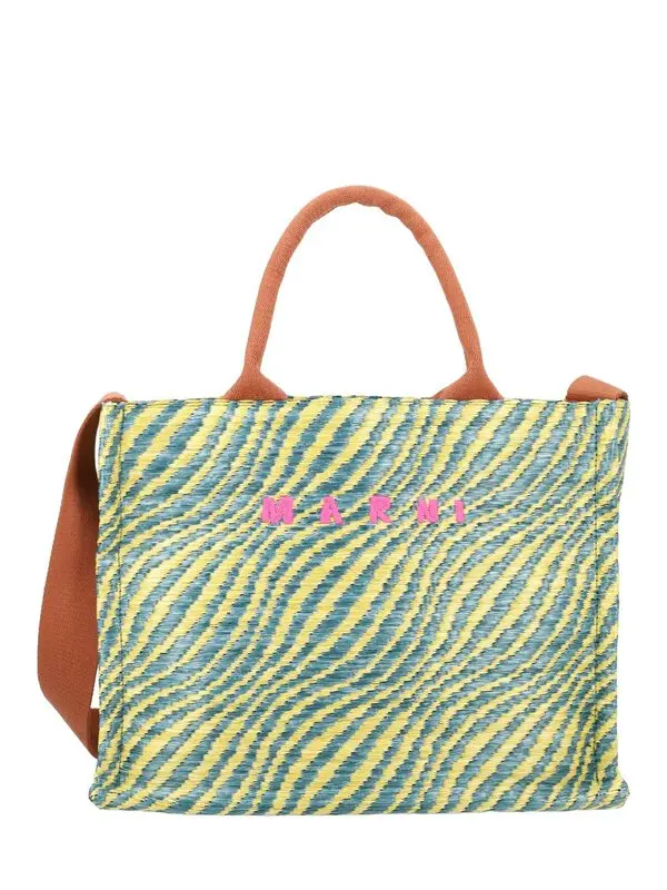Marni Small Basket Tote Bag - Green