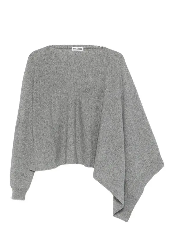JIL SANDER Asymmetrical Virgin Wool Sweater - Grey