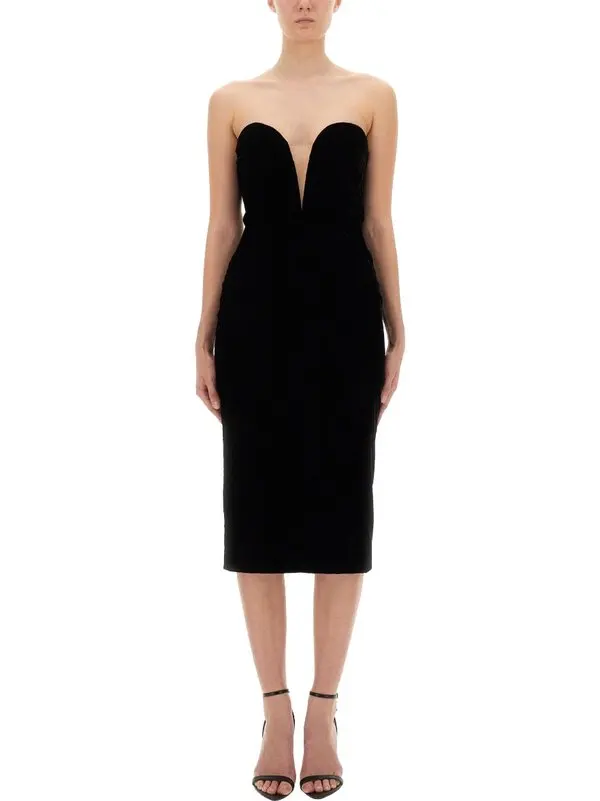 TOM FORD Strapless Midi Dress - Black