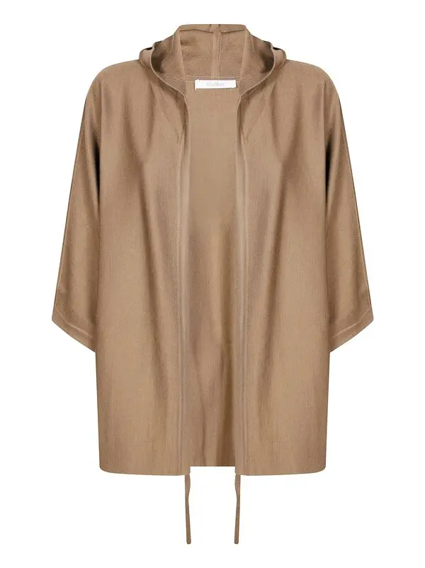 Max Mara Aster Hooded Drawstring Cardigan - Marrone