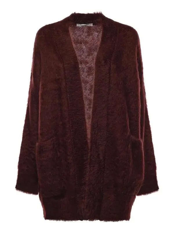 Max Mara Textured Open-front Cardigan - Cherry