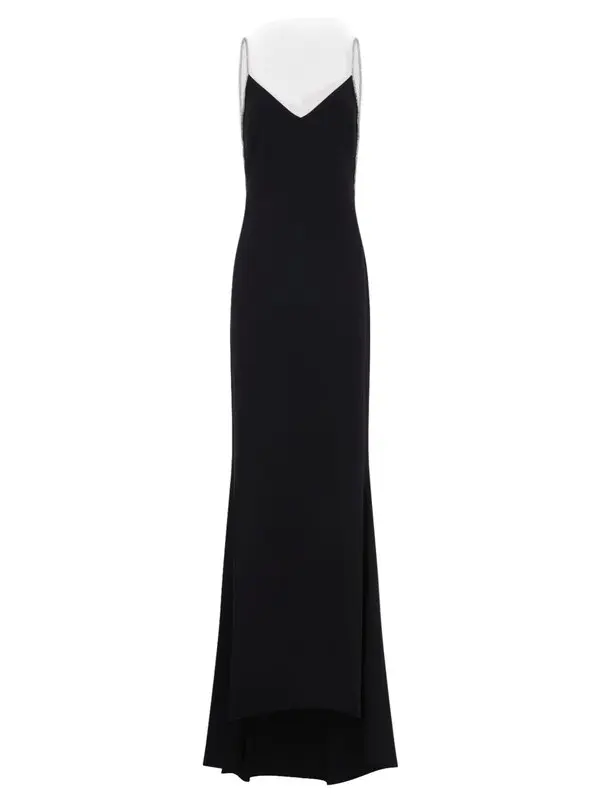 TOM FORD Silk Chain Embroidered Satin Maxi Dress - Black
