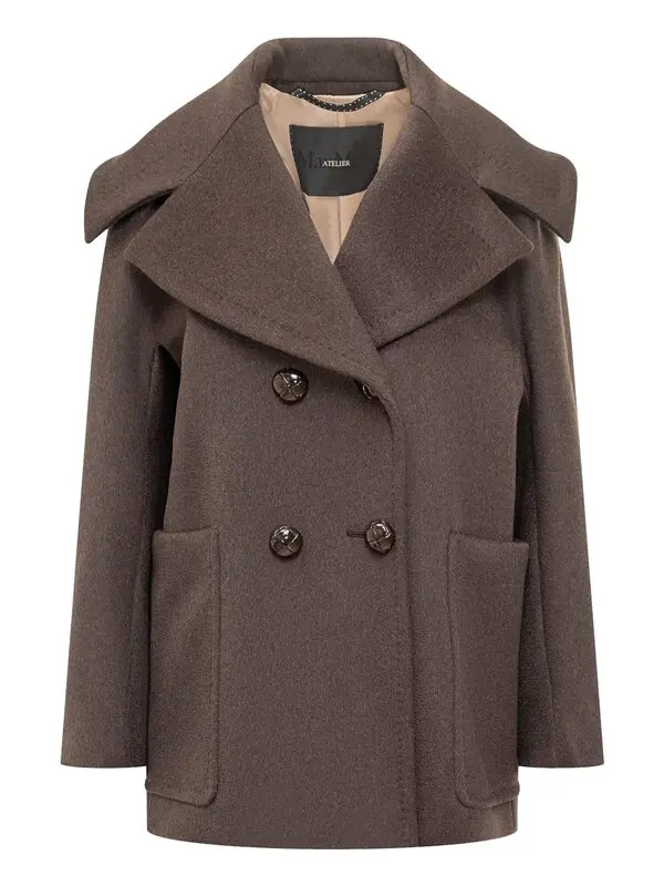 Max Mara Elegant Cashmere Double-breasted Jacket - Marrone