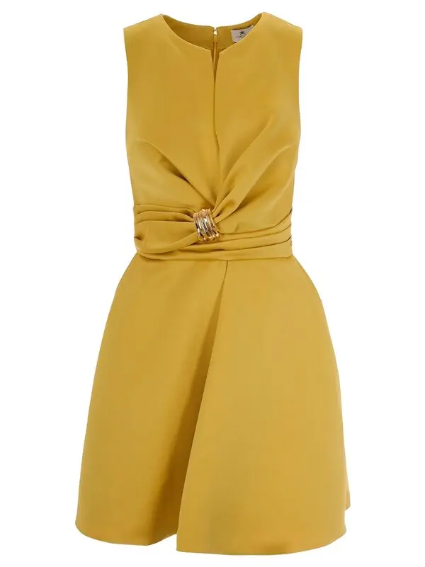 Elisabetta Franchi Sleeveless Knotted Detail Mini Dress - Sun