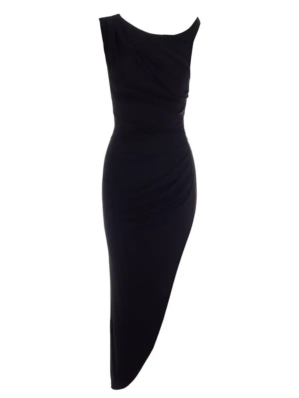Elisabetta Franchi One-shoulder Ruched Mini Dress - Nero