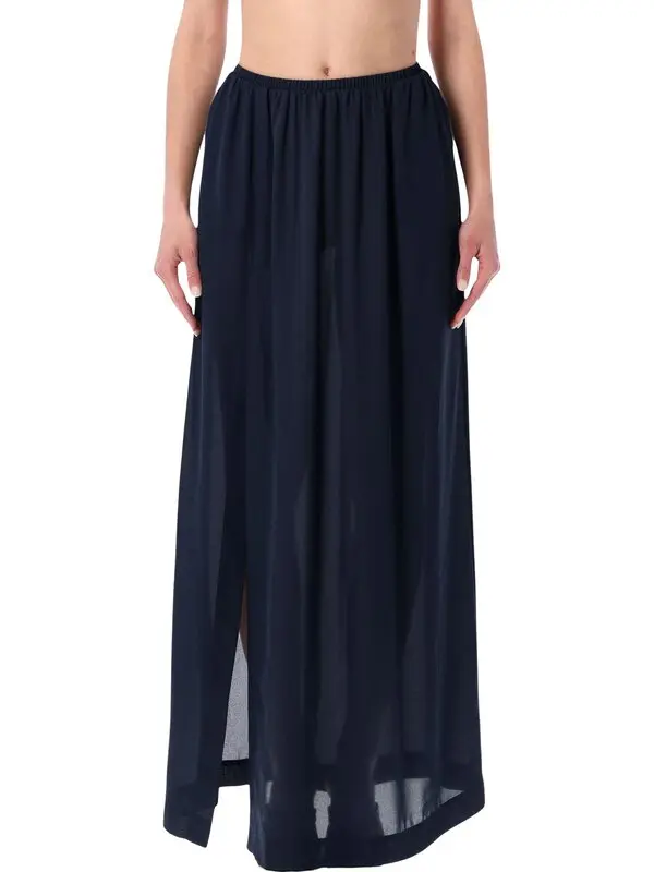 THE FRANKIE SHOP Silk Maxi Skirt With Front Slit - Blue