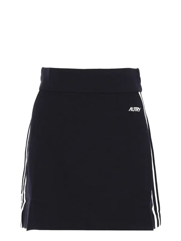 AUTRY Mini Knit Skirt With Side Stripes - Blue