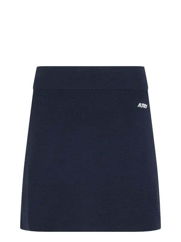 AUTRY Mini Knit Skirt With Side Stripes - Blue
