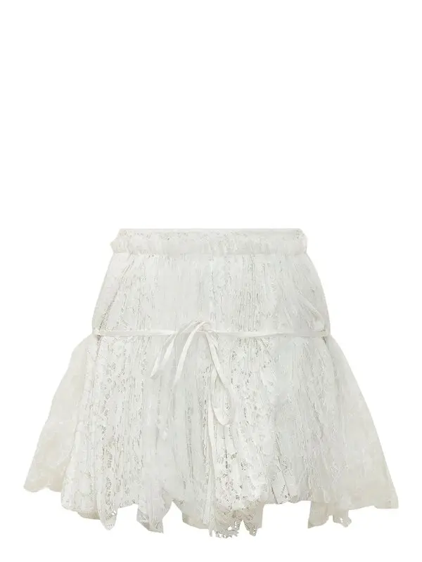 JW Anderson Lace Mini Skirt With Belt - White