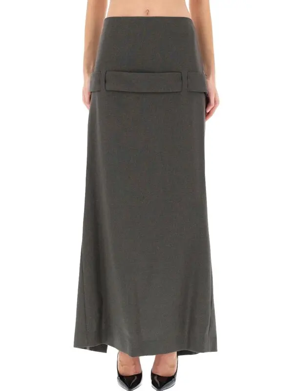 JEAN PAUL GAULTIER Maxi Skirt With Pocket Detail - Grey