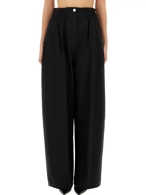 Sportmax High-rise Wide-leg Trousers - Black
