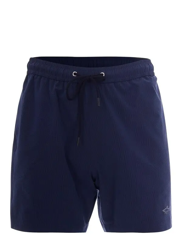 Paul & Shark Textured Drawstring Swim Trunks - Blu