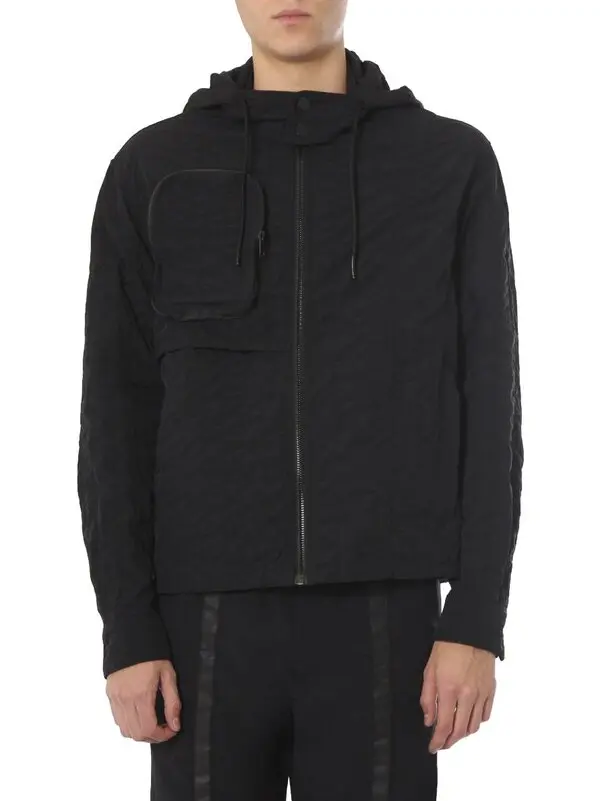DIESEL® Relaxed-fit Hooded Jacket With Zip Closure - Black