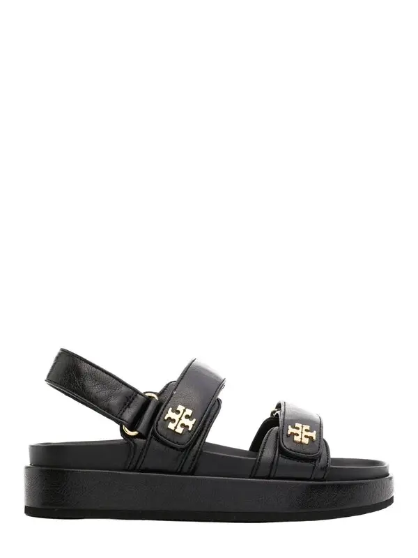 Tory Burch Low Heel Embellished Closure Sandals - Nero