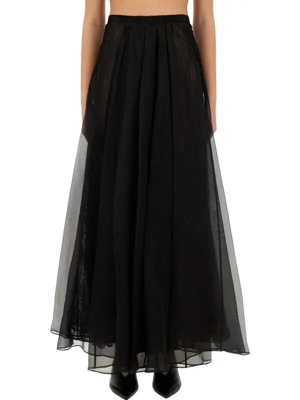 Nina Ricci Voluminous Silk Maxi Skirt - Black