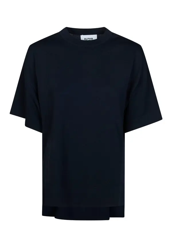 Alpha Studio Side Slit T-shirt - Blu