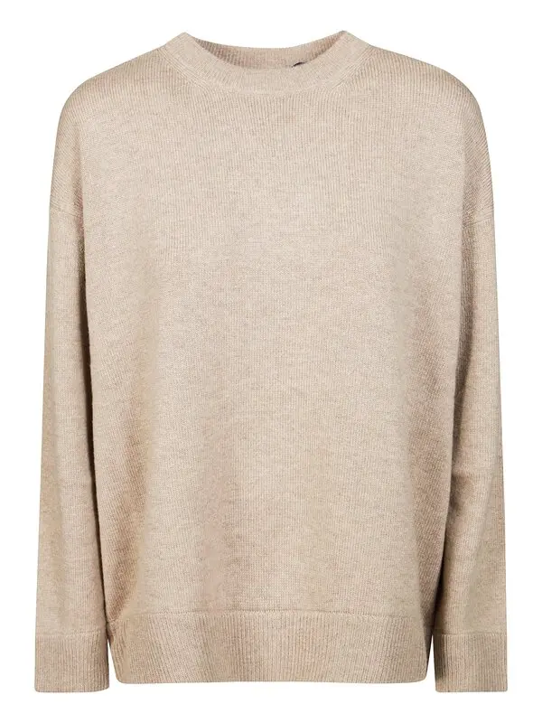 Max Mara Ribbed Knit Crewneck Sweater - Grigio