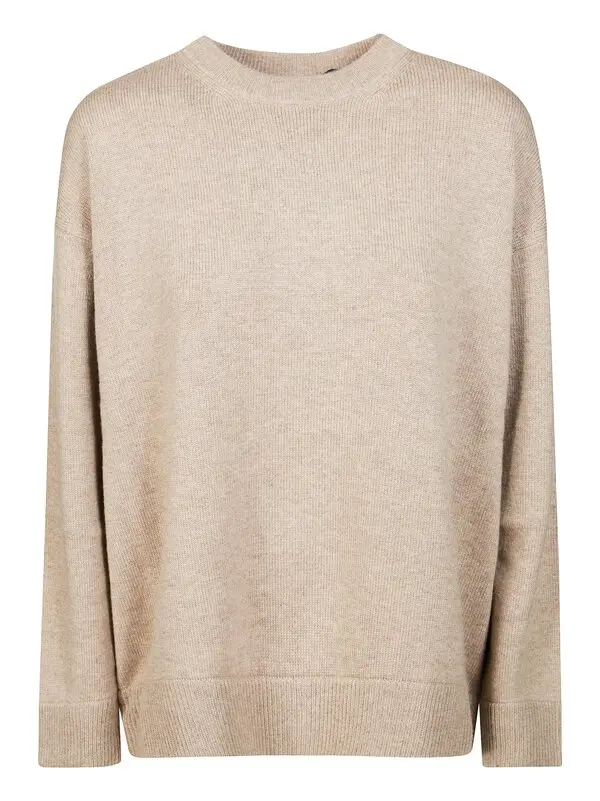 Max Mara Ribbed Knit Crewneck Sweater - Grigio