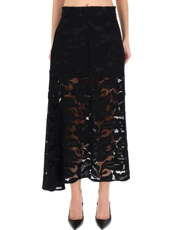 PATOU Lace Midi Skirt - Black