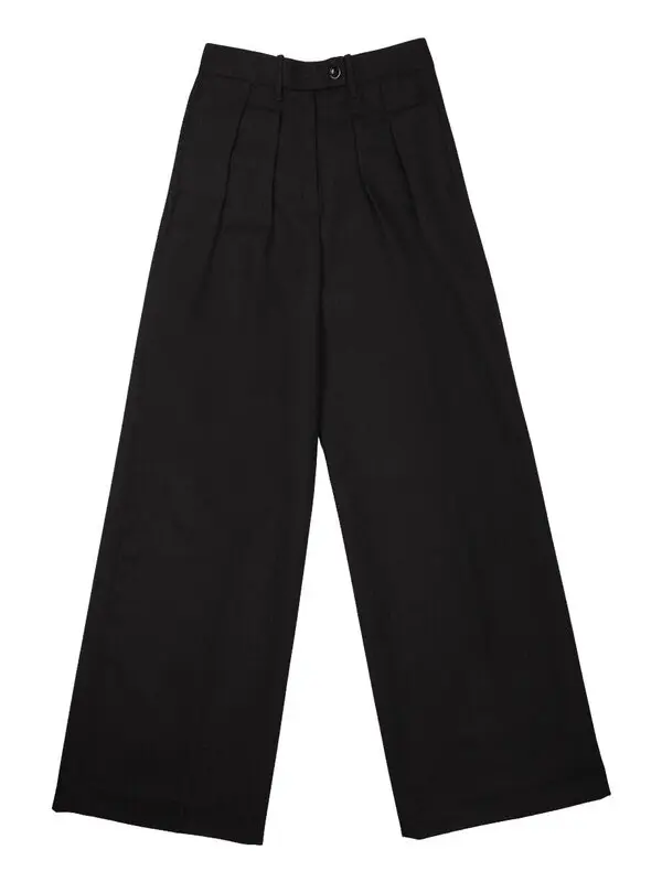 NINE:INTHE:MORNING High-waisted Wide-leg Wool Trousers - Brown