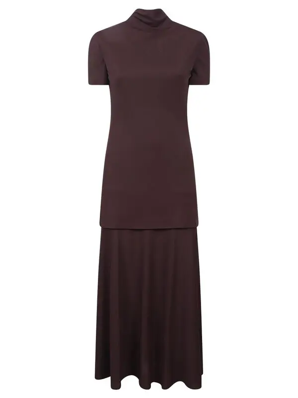 JIL SANDER High Neck Mini Dress - Plum