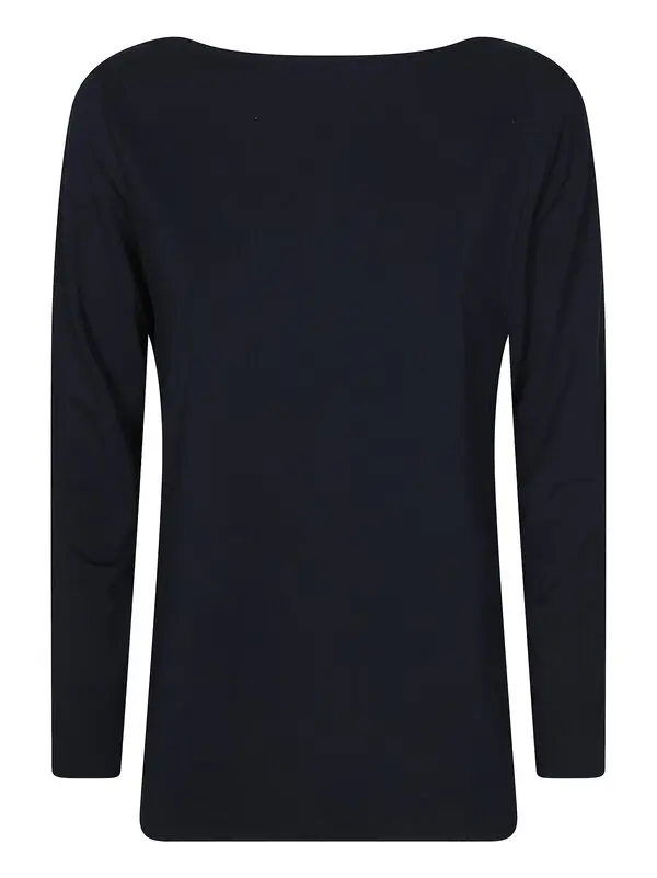 Alpha Studio Stretch Cotton Long Sleeve T-shirt - Blu