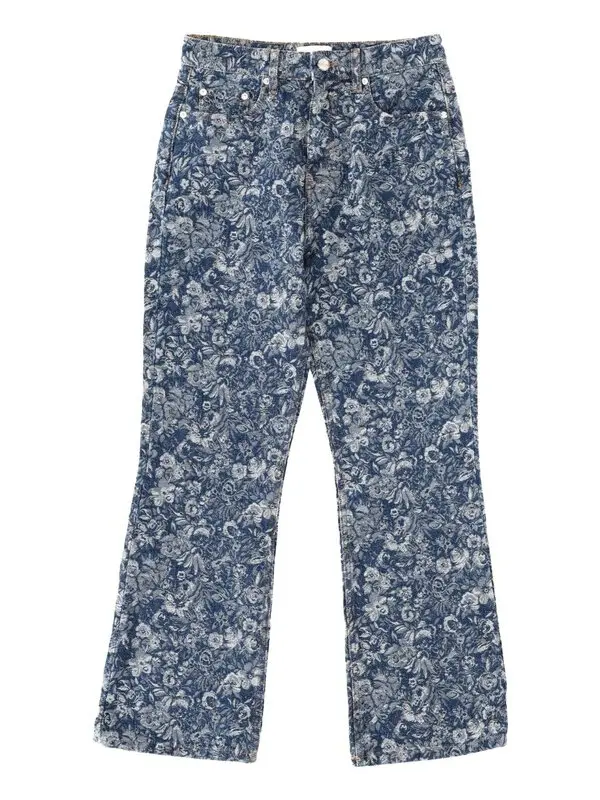 GANNI Floral Print Wide-leg Jeans - Blue