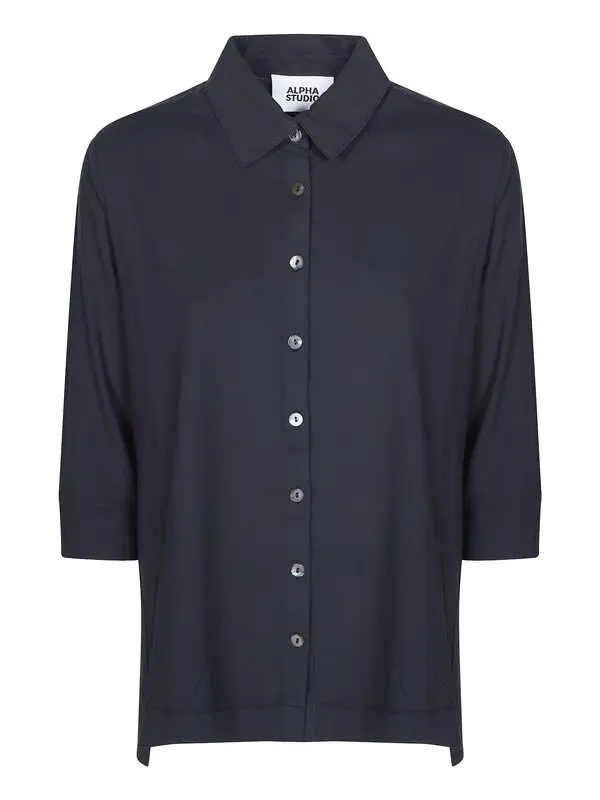 Alpha Studio 3/4 Sleeve Shirt - Blu