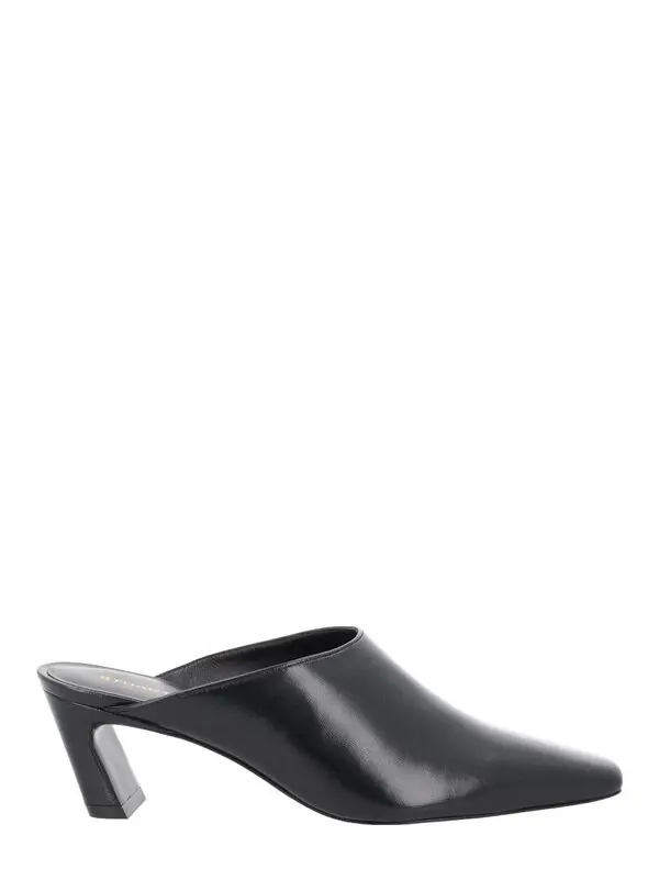 STUART WEITZMAN Pointed Toe Leather Mule Pumps - Black
