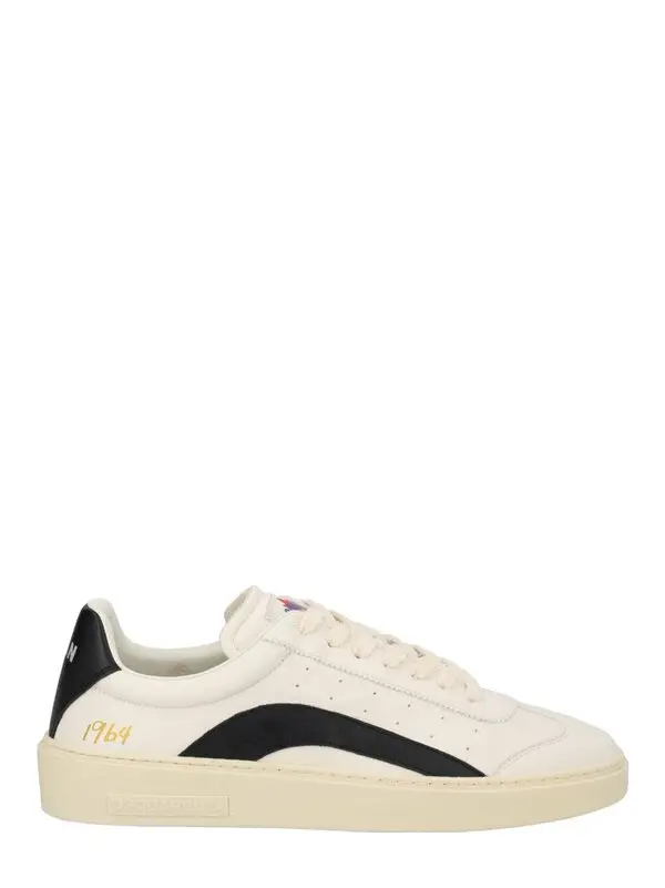 Dsquared2 Low-top Leather Sneakers With Contrast Detailing - Multicolour