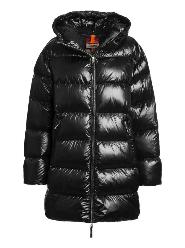 PARAJUMPERS Down Jacket With Drawstring Hood - Black