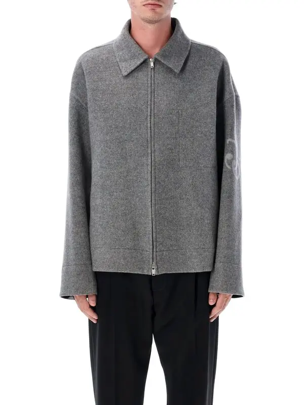 JIL SANDER Logo-detail Zip-front Jacket - Pebble