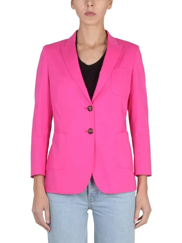 SAULINA Viscose Adelaide Jacket With Peak Lapels - Fuchsia